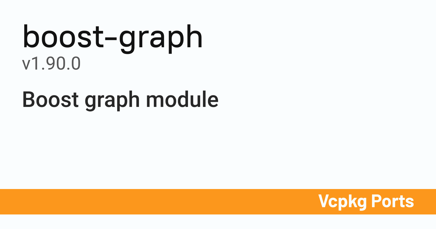 boost-graph v1.90.0 - Vcpkg Ports