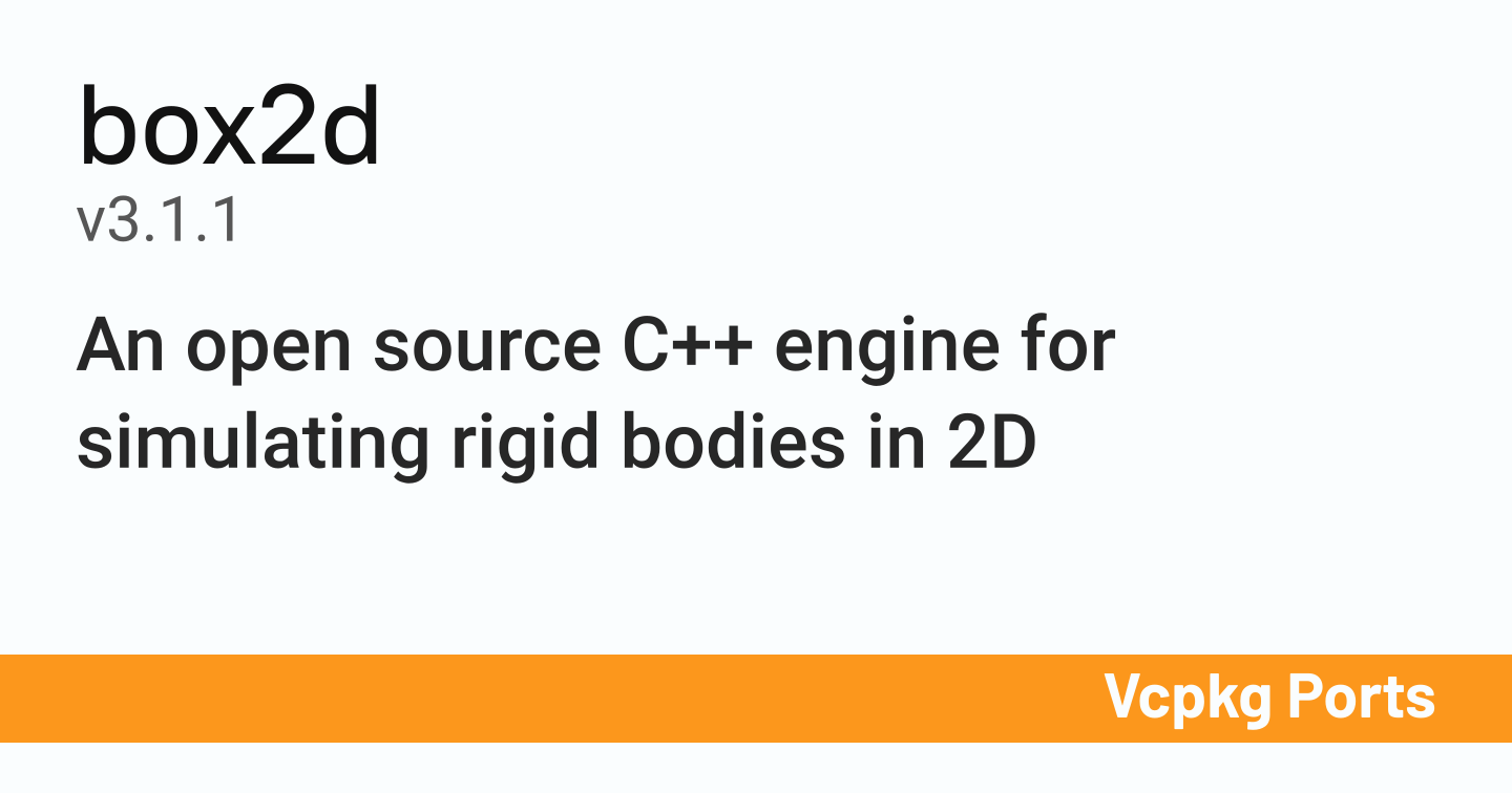 box2d v3.1.1 - Vcpkg Ports