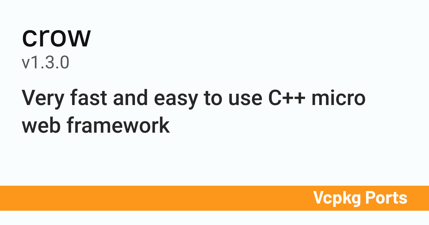 crow v1.3.0 - Vcpkg Ports