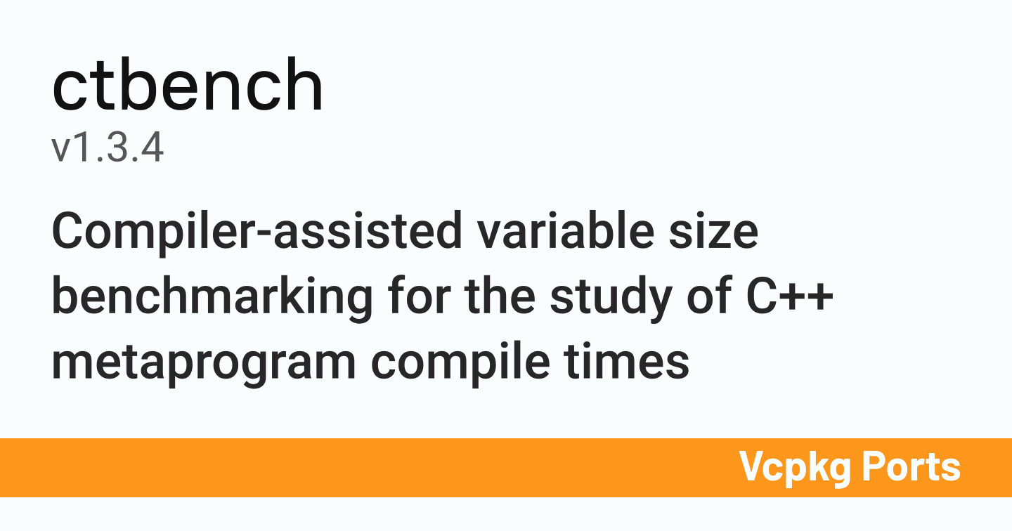 ctbench v1.3.4 - Vcpkg Ports