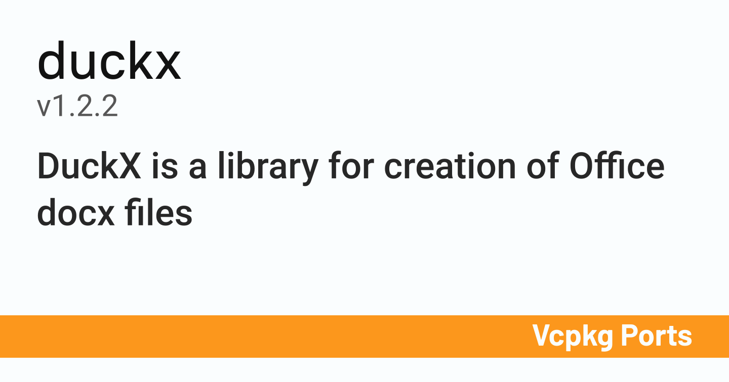 duckx v1.2.2 - Vcpkg Ports
