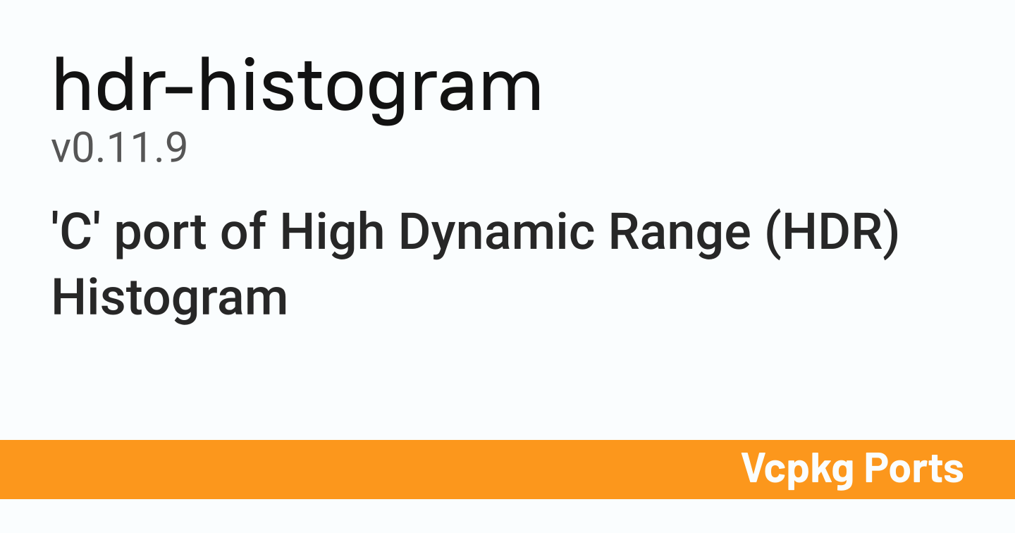 hdr-histogram v0.11.9 - Vcpkg Ports