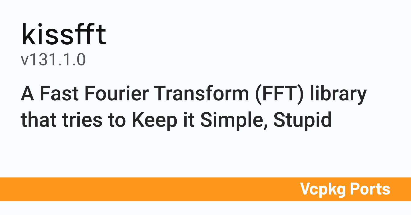 kissfft v131.1.0 - Vcpkg Ports