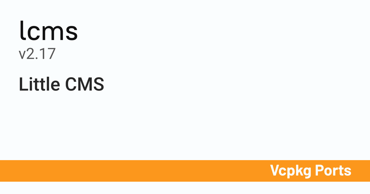 lcms v2.17 - Vcpkg Ports