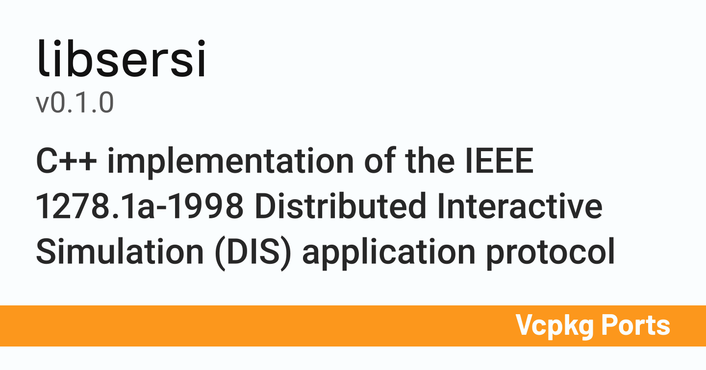libsersi v0.1.0 - Vcpkg Ports