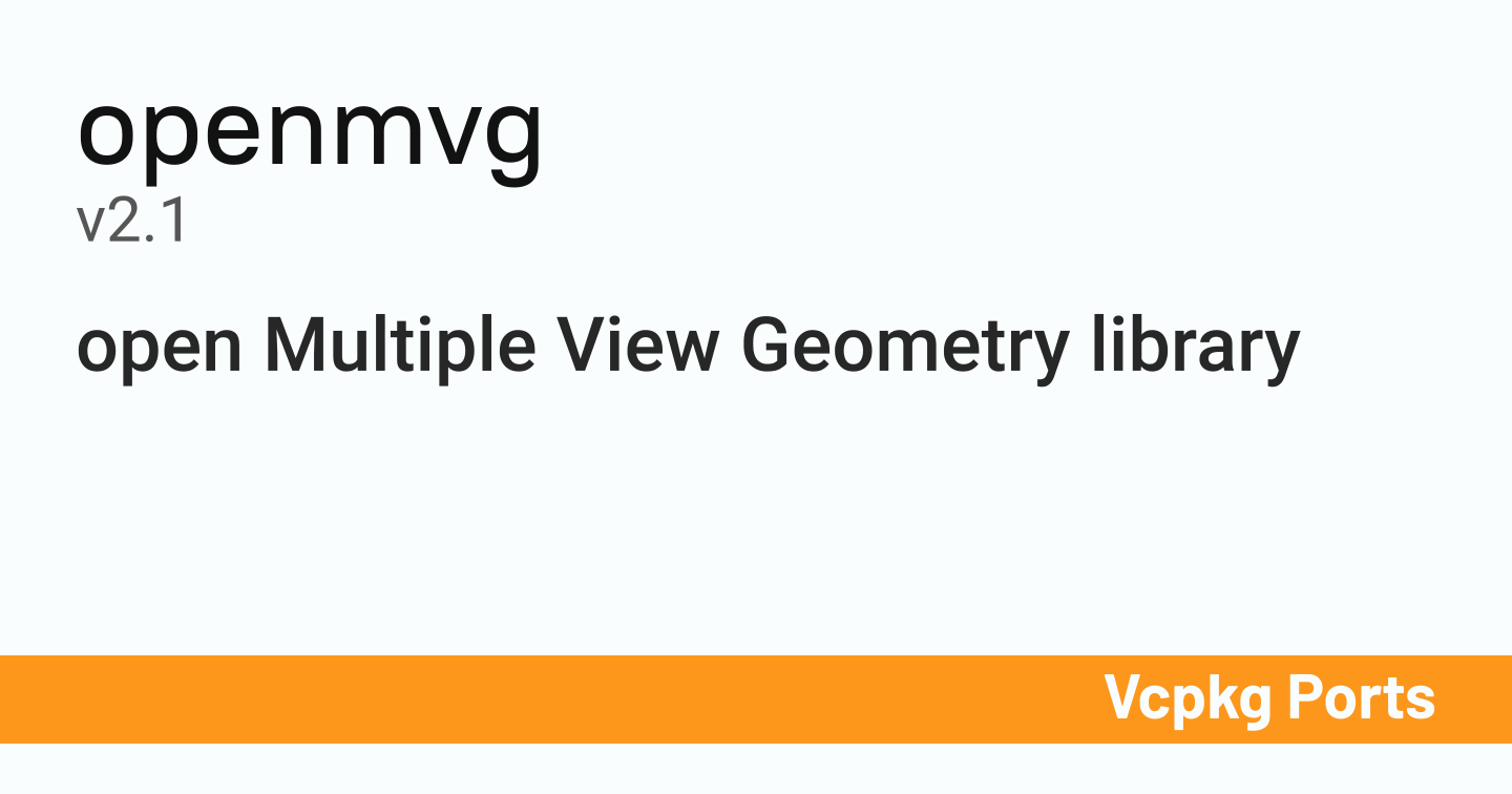 openmvg v2.1 - Vcpkg Ports
