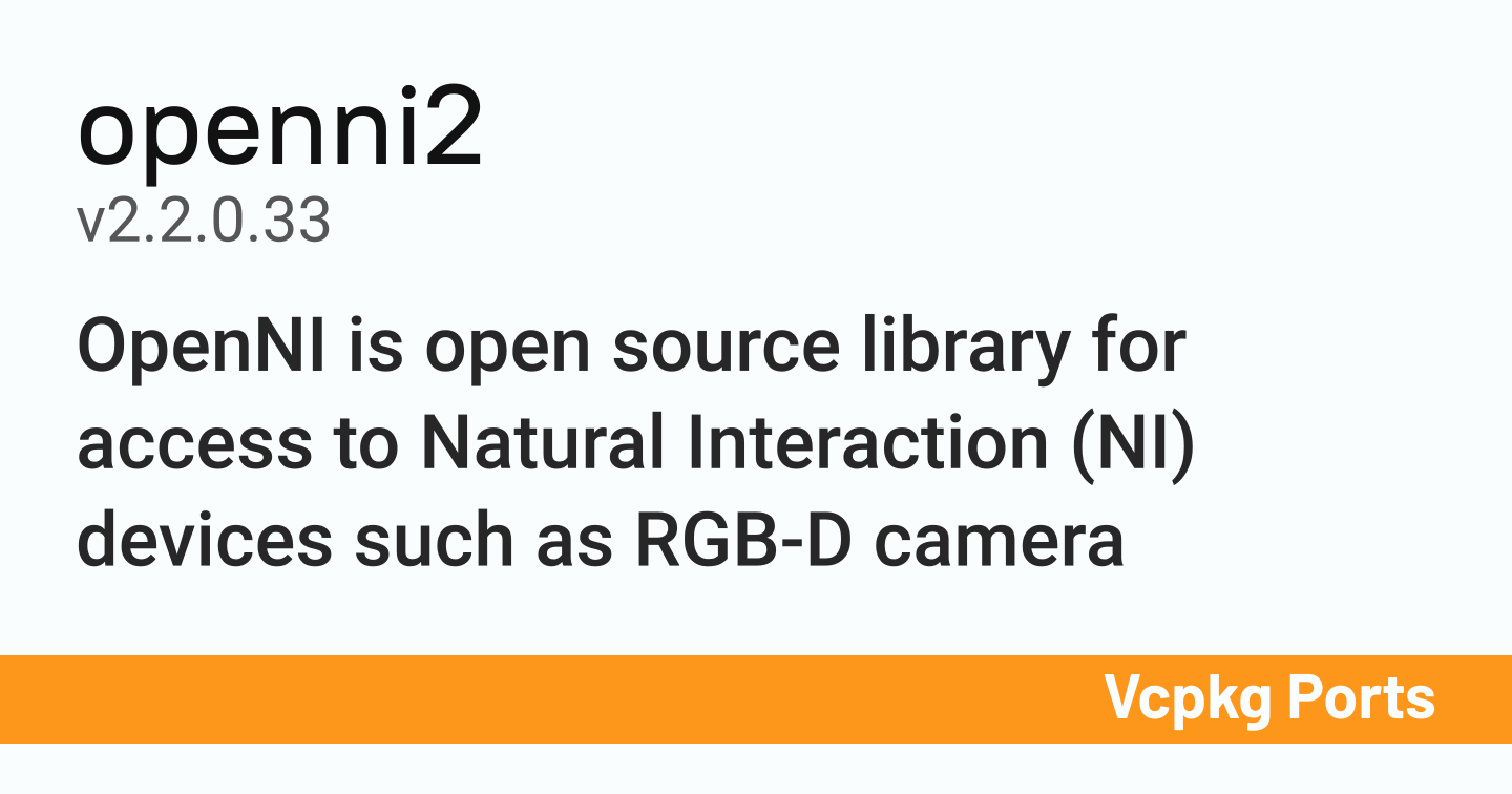 openni2 v2.2.0.33 - Vcpkg Ports