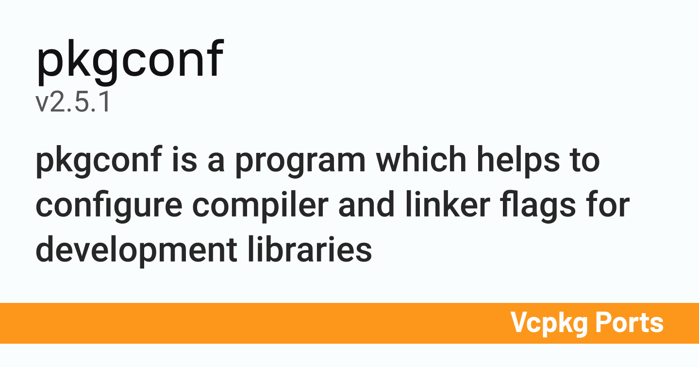 pkgconf v2.5.1 - Vcpkg Ports