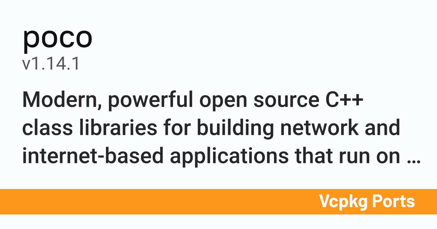 poco v1.14.1 - Vcpkg Ports