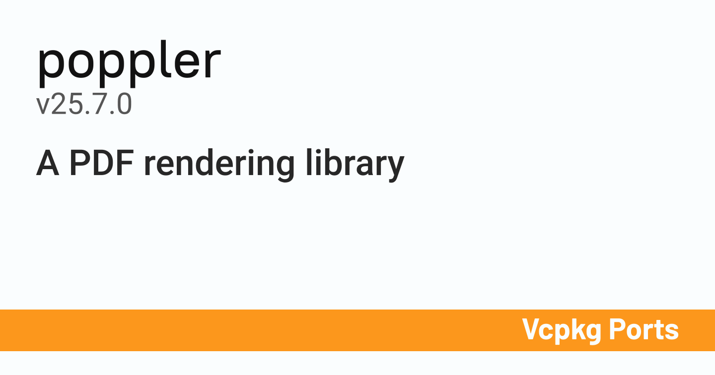 poppler v25.7.0 - Vcpkg Ports