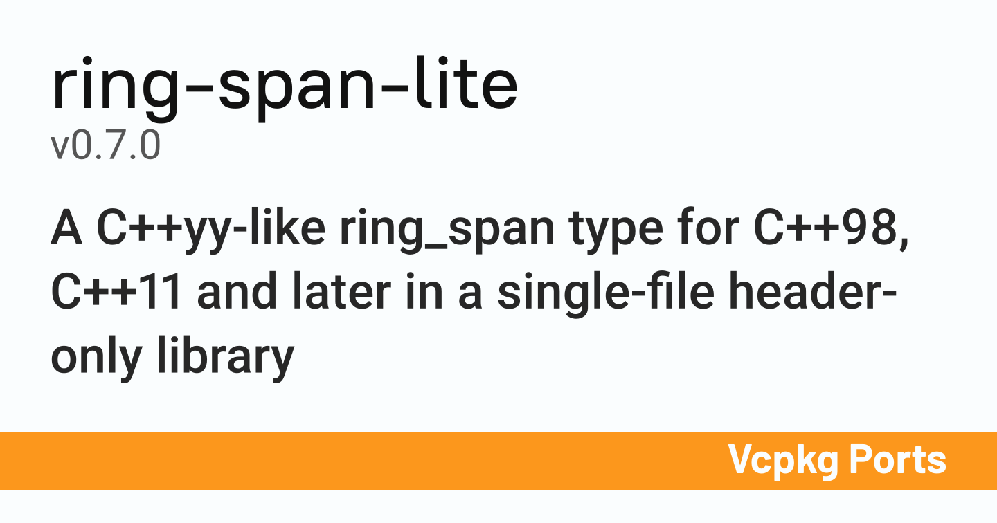 ring-span-lite v0.7.0 - Vcpkg Ports