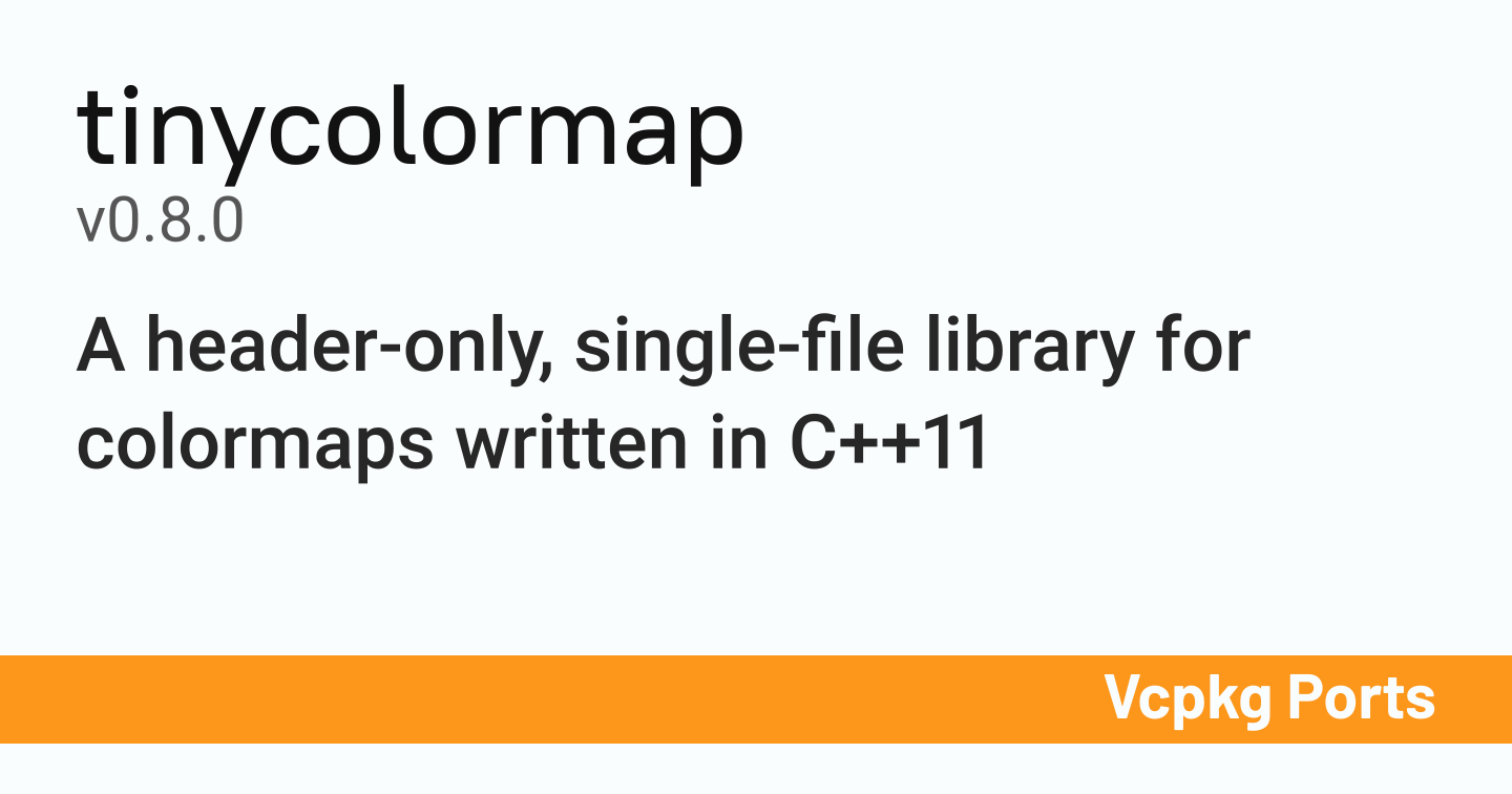 tinycolormap v0.8.0 - Vcpkg Ports