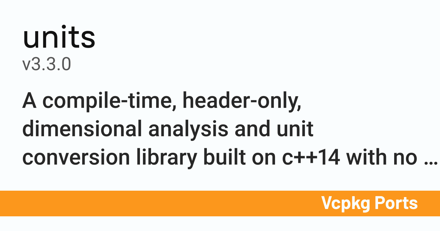 units v3.3.0 - Vcpkg Ports