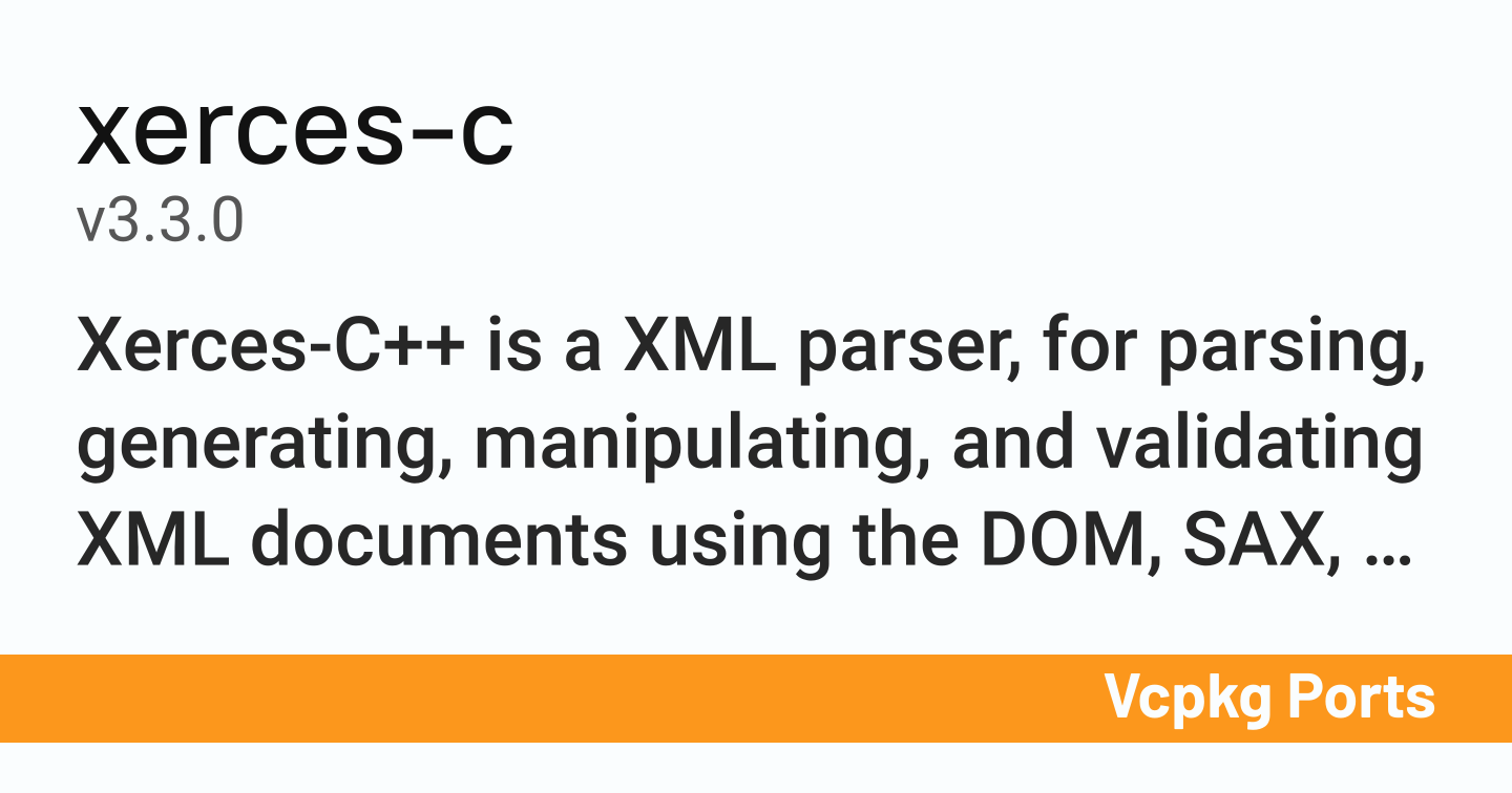 xerces-c v3.3.0 - Vcpkg Ports